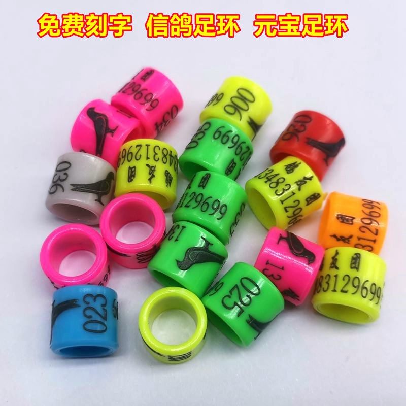 定做信鸽脚环塑料足环闭口记号环肉鸽识别足环种鸽环元宝圆环定制