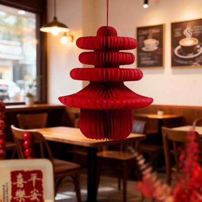 新年马年春字灯笼蜂窝挂件