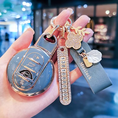 适用于宝马mini钥匙套女迷你cooper壳countryman扣f54f56F60车包