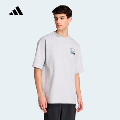 adidas阿迪达斯舒适圆领半袖上衣2026夏男运动休闲短袖T恤 KE4340