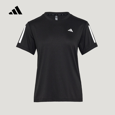 adidas阿迪达斯2026夏女三条纹圆领速干运动短袖T恤健身服 KU8745