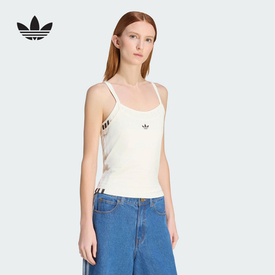 adidas阿迪达斯三叶草休闲运动修身吊带2026夏女双层背心 KW4525