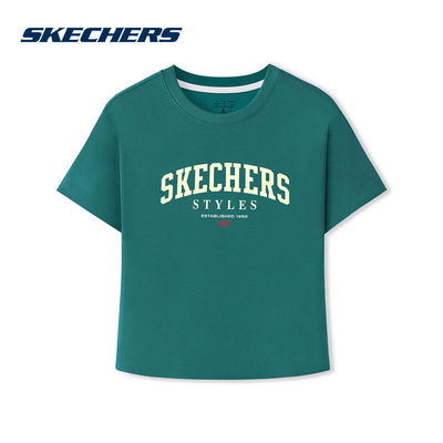 Skechers斯凯奇2026夏女士休闲运动上衣时尚针织短袖T恤 L226W051