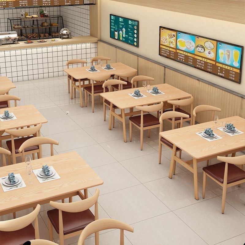 餐桌小户型家用饭桌现代简约餐桌椅快餐厅商用桌椅组合长方形桌子