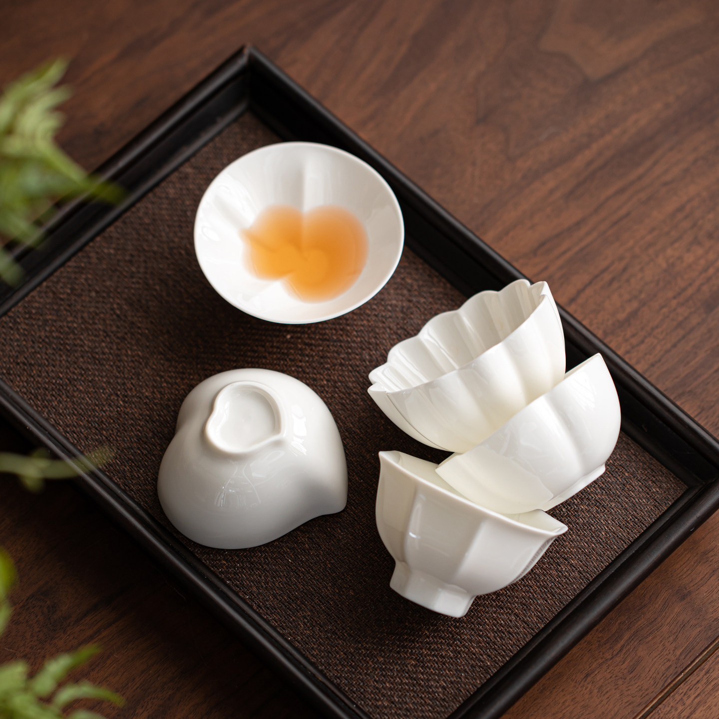 白瓷福禄品茗杯个人专用葫芦底茶杯创意主人杯斗笠杯功夫茶具杯子