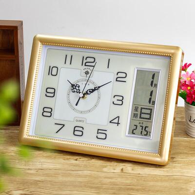 钟摆件客厅静音座钟台钟桌面卧室创意个性台式时钟家用电子小钟表