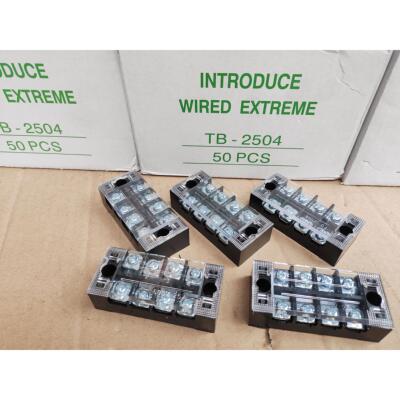 铁件TB-2503 2504接线柱接线端子 接线板带盖端子排25A4P位线排柱