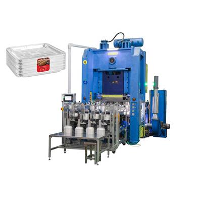 SEAC-80T带自动堆垛机的铝箔容器产线线压力机冲床