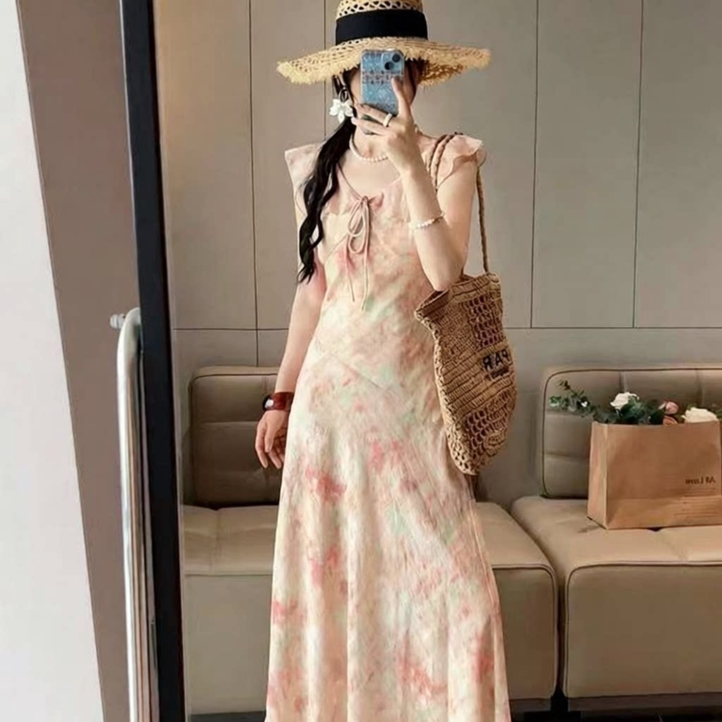 新款年轻夏季收腰连衣裙女气质显瘦裙子