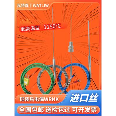 K型铠装热电偶PT100热电阻探头温度传感器耐超高温WRNK-191探针