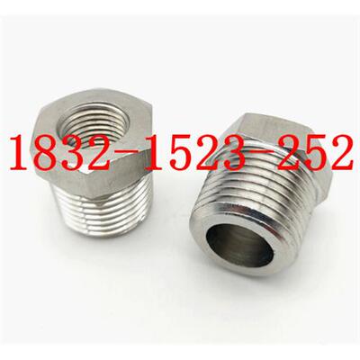 304不锈钢异径六角双内丝接头 管箍 英制转公制螺纹G1/2-M27*1.5