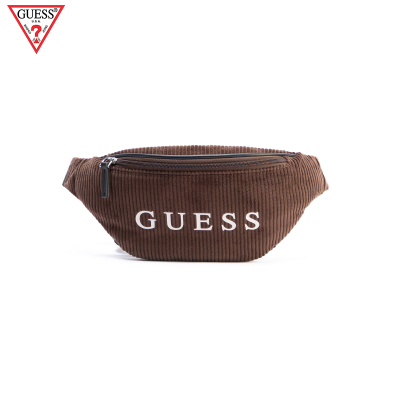 GUESS灯芯绒字母斜挎胸包