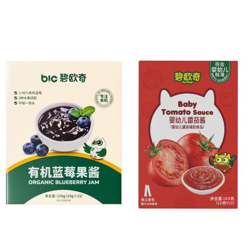 碧欧奇婴标果酱番茄酱100g/有机蓝莓果酱150g儿童宝宝早餐调味料