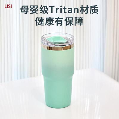 LISI利时车载保温杯不锈钢冰霸杯巨无霸咖啡茶水保冷杯便携带