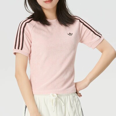 阿迪达斯女2026新款舒适透气时尚百搭棉质修身休闲短袖t恤KD1410