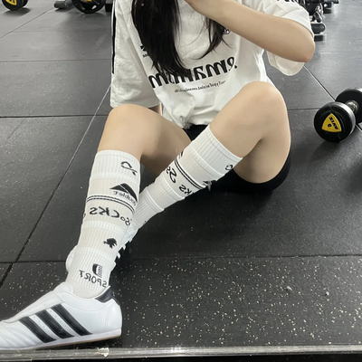 健身足球小腿袜女个性潮袜
