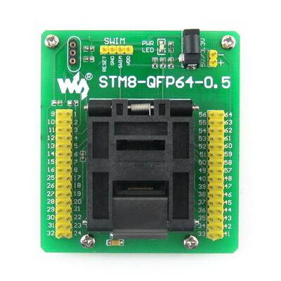 STM8-QFP64-0.5 微雪STM8专用编程座 烧写座 QFP64 0.5mm原装座子