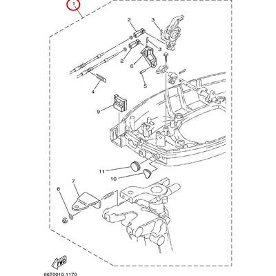 1)翟墨DEMONS舷外机船外挂机橡皮艇冲锋舟前操配件66T-48501-01