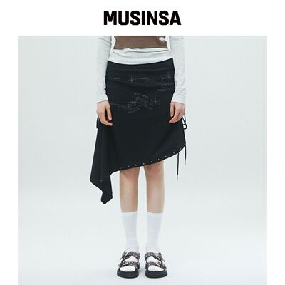 LALAFOX UNBALANCE SHIRRING MIDI SKIRT 不对称韩国官网直邮进口