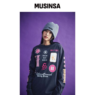 KOOKEESEE KOOKEESEE Racing T恤 (墨色) MUSINS韩国官网直邮进口