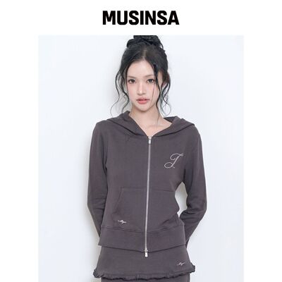 ILLIGO 基础款修身连帽拉链衫炭灰色 MUSINSA韩国官网直邮进口