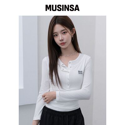 MUAHMUAH LEIUR WHITE 长款袖T恤衬衫 MUSINSA韩国官网直邮进口
