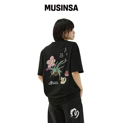 MIMTHEWARDROBE 布鲁尔X米姆德花盆T恤_黑色 MUS韩国官网直邮进口