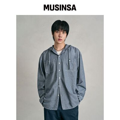 DECET 灯芯绒连帽衬衫 DCSH009 浅蓝色 MUSINSA韩国直邮官方正品