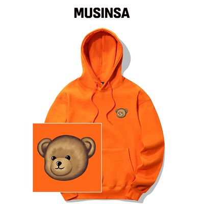 TRIPSHION SMALL BEAR FACE LOGO 连帽卫衣 - 橙韩国官网直邮进口