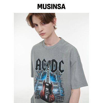 BRAVADO ACDC 吉他水洗款 GY (BRENT2496) MUSIN韩国官网直邮进口