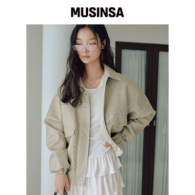 ZEROPLANET ANIKA 洗水皮革夹克 [象牙色] MUSIN韩国官网直邮进口
