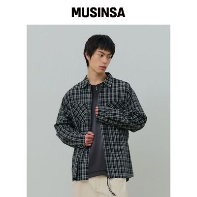 DESIRED 拼接格纹衬衫-FASK5402B03韩国官网直邮进口MUSINSA