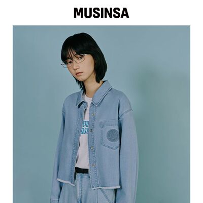 LAP 刺绣裁剪牛仔衬衫 AS1DB260韩国官网直邮进口MUSINSA