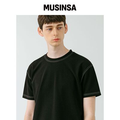 MINIMALCODE SAAI 边缘华夫衬衫 黑色 MUSINSA韩国官网直邮进口