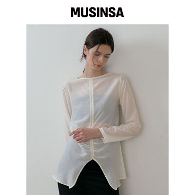 REORG BATD TRIM SHIRRING 衬衫 奶油色韩国官网直邮进口MUSINSA