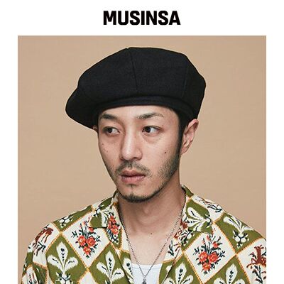 MILLIONAIRE HATS (人字纹) 贝雷帽 - 黑色 MUSI韩国官网直邮进口