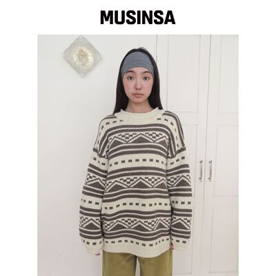 FUNFROMFUN Nomad Fair Isle 针织衫，棕色韩国官网直邮进口