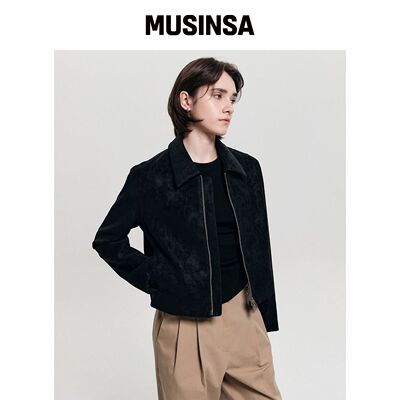 LOOKAST LIV VEGAN LEATHER ZIP UP JACKET_黑色韩国官网直邮进口