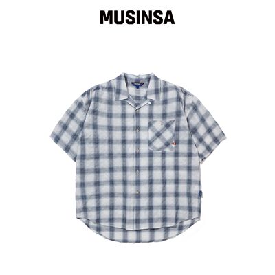 PENFIELD 蓝色 Ombre Seersucker 开襟短袖衬衫 韩国官网直邮进口