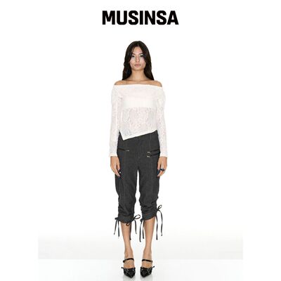 SETSETSET CARGO SHIRRING CAPRI PNATS WITH SE韩国官网直邮进口