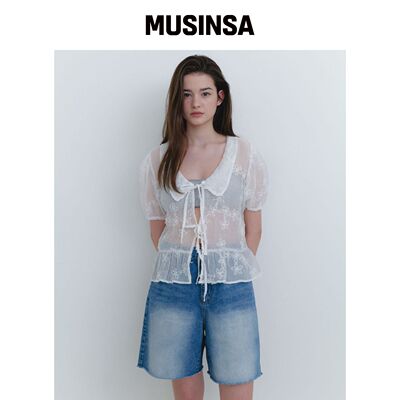 LETTERA Bermuda Denim Pants_Blue MUSINSA韩国官网直邮进口