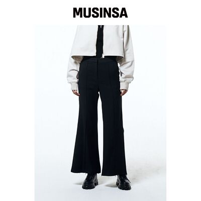HAUS072C 羊毛宽腿裤 黑色韩国官网直邮进口MUSINSA