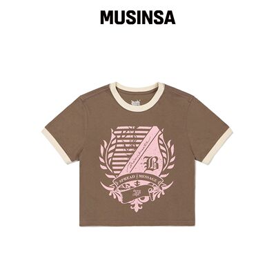 BROWNBREATH W EMBLEM RINGER TEE - 棕色韩国官网直邮进口