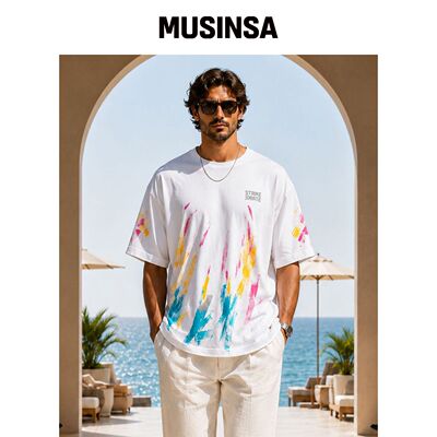 STRIKE Chromatic Canvas Studded Tee (WHITE) 韩国官网直邮进口