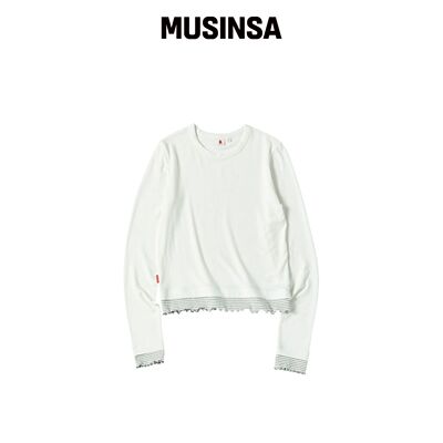 COMONINOZ W STRIPE LAYERED T-SHIRT [白色]韩国官网直邮进口