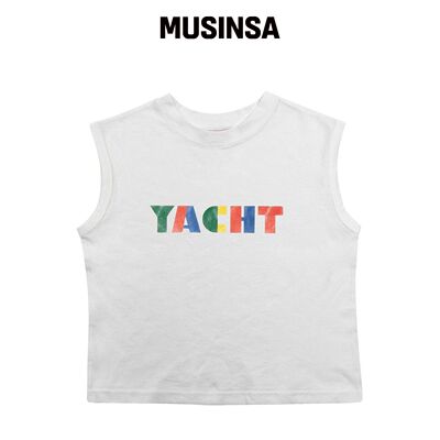 BEACHESAND CREAM KIDS YACHT 无袖T恤-白色 MUS韩国官网直邮进口
