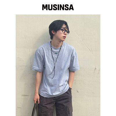 MISEKISEOUL MEN 插肩短袖灰色上衣 MUSINSA韩国官网直邮进口