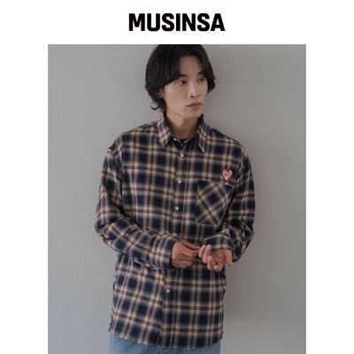 THEMATEE MATI 舒适格纹衬衫 - 婴儿蓝 MUSINSA韩国官网直邮进口