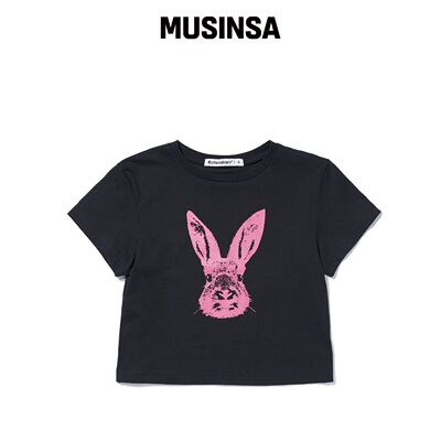 EXTRAORDINARY RABBITS 短袖 T恤 黑色 MUSINSA韩国官网直邮进口
