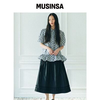 KOOKEESEE 比基尼荷叶边长裙_黑色 MUSINSA韩国官网直邮进口